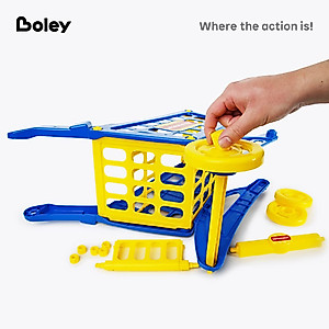 Boley Educational Toy Shopping Cart - Supermarket Playset with Included Grocery Cart Toy and Pretend Food Accessories - Perfect for Kids, Children, Toddlers Learning Development
