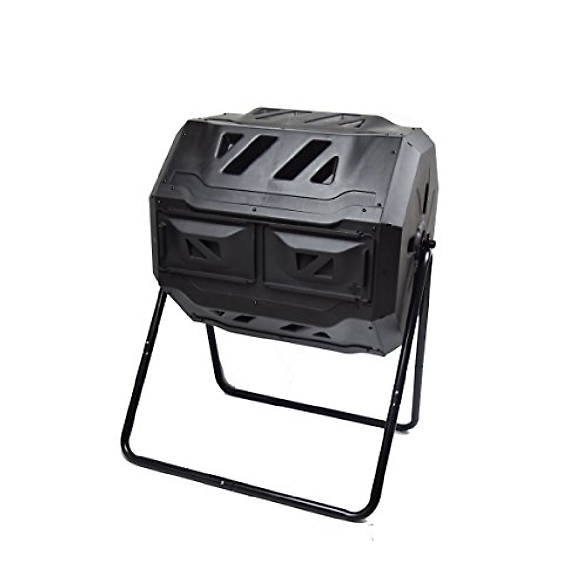 MaxWorks 80699 Garden Compost Bin Tumbler, 42 Gallon Capacity with 2 Chambers Dual Rotating Composting Tumbler, Black & Jobe's Organics Compost Starter, 4 lb