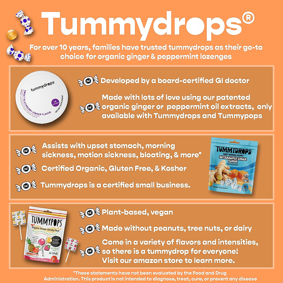 Tummypops Peppermint Variety Pack (Hint 'O Lime, Watermelon, & Vanilla Flavors), 21 Pops