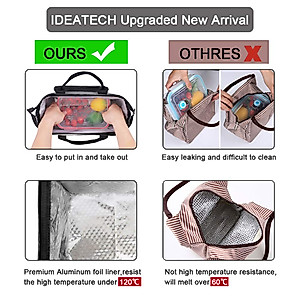 IDEATECH Lunch Bags for Women, Insulated Lunch Bag for men, Large Reusable Tote Bag, Leakproof Cooler Lunch Bags for Work, Cute Reusable Lunch Bags, Womens Lunch Bag for Office Picnic(Purple)