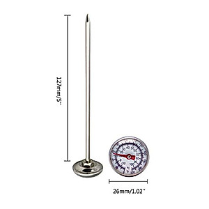 HELYZQ Mechanical Meat Milk Thermometer Kitchen Stainless Steel Probe Food Thermometer