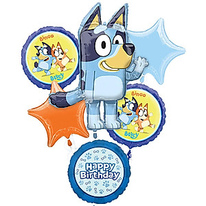 Anagram Bluey Birthday Party Supplies Foil Balloon Bouquet Decorations