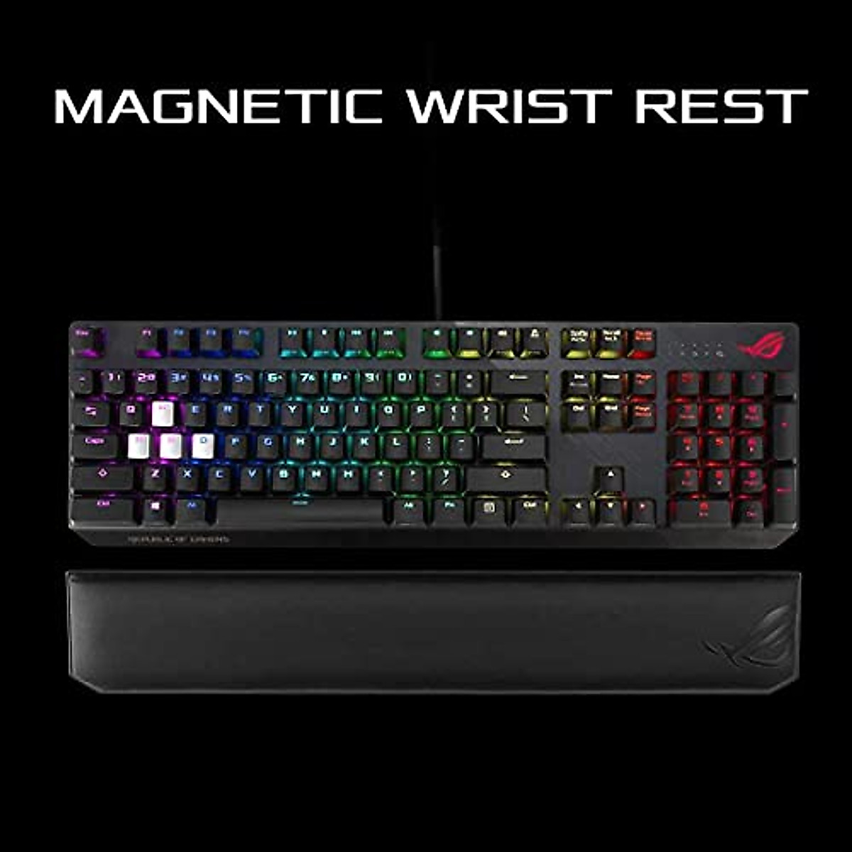ASUS RGB Mechanical Gaming Keyboard - ROG Strix Scope Deluxe | Cherry MX Silent Red Switches | 2X Wider Ctrl Key for FPS Precision | Gaming Keyboard for PC (Renewed)