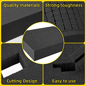 DECOHS 4 PCS Pick Apart Foam Insert- 2 Size Pick and Pluck Foam- Pluck Pre Cube Sheet Foam with Bottom Use for Board Game Box Cases Storage Drawer (Length 16 Inch)