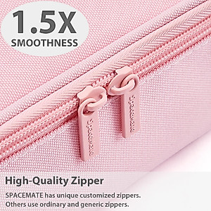SPACEMATE Pencil Case Pouch Bag School Supplies for Girls and Boys, Large Big Capacity Aesthetic Pen Case, Simple Zipper Stationery Bag for Women Men Adults, Pink, 1800ml
