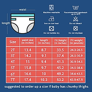 MooMoo Baby Cotton Training Pants Strong Absorbent Toddler Potty Training Underwear for Baby Boy Pee Pants 4T