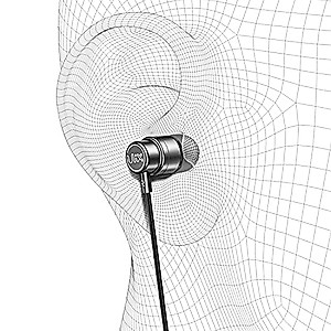 UliX Rider Wired Earbuds in-Ear Headphones, Earphones with Microphone, 5 Years Warranty, with Anti-Tangle, Reinforced Cable, 48 Ω Driver, Intense Bass, Ear Buds Phones for iPhone, iPad, Samsung