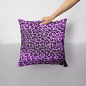 iiRov Vivid Purple Leopard Print - Custom Decorative Home Decor Indoor or Outdoor Throw Pillow Cover for Sofa, Bed or Couch Cushion (Pillow CASE Cover ONLY)