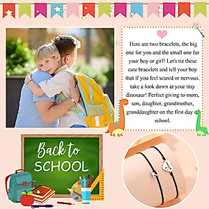 UNGENT THEM First Day of Kindergarten Bracelet Mommy and Me Back to School Stuff Mother Son Dinosaur First Day of School Bracelets Mom and Son Back to School Gifts for Boys