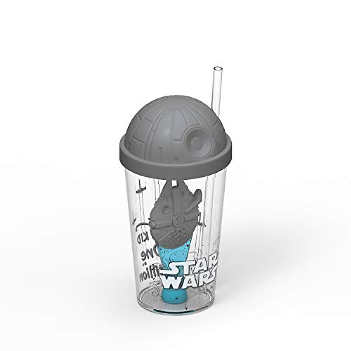 Zak Designs Star Wars Ep4 22oz Sculpt Tumbler, Made of Durable Plastic, Unique Novelty Treasure Cup (SW Episode IV Movie Millennium Falcon, BPA-Free)
