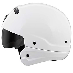 ScorpionEXO Covert Open Face Half Shell 3/4 Mode Motorcycle Helmet Dot Approved Solid Adult Unisex (Gloss White - Medium)