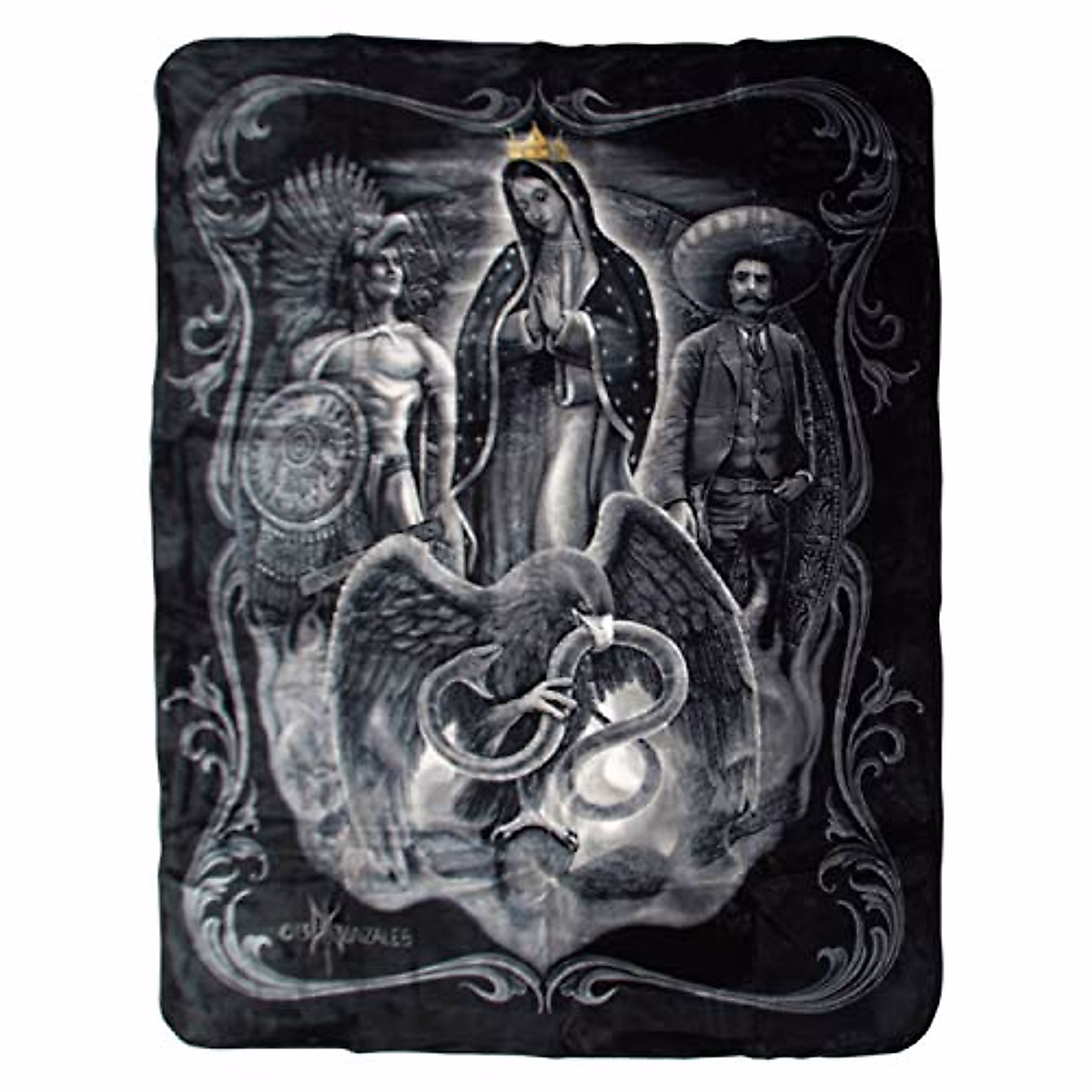 JPI Plush Throw Blanket - La Reina - Queen Bed 79"x 95" - Faux Fur Blanket for Beds, Sofa, Couch, Picnic, Camping