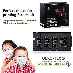 Poschink SG500 SG1000 Sublimation Ink Cartridges | Upgraded Firmware 3.03 | for SAWGRASS Virtuoso SG500 SG1000 Printers (Black, Cyan, Magenta, Yellow - 4 Packs)