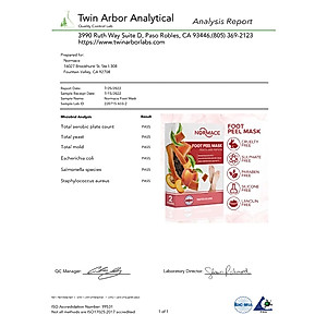 Normace Exfoliating Foot Mask( 2 Pairs) With All Passing Microbial Tests In USA LAB for Dry, Cracked Feet, Callus, Dead Skin Remover For Soft Baby Feet