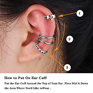 BESTEEL 16 Pcs Ear Cuff Earrings Set for Women Cuff Chain Earrings Helix Cartilage Cuff Earring Non Piercing Earring Pack Silver