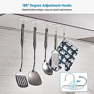Large Adhesive Hooks Wall Hooks 12Pack Rustproof and Waterproof for Heavy Duty Hanging, Reusable Utility Hooks 22Ib(Max) for Kitchen, Bathroom, Home, Office and Ceiling