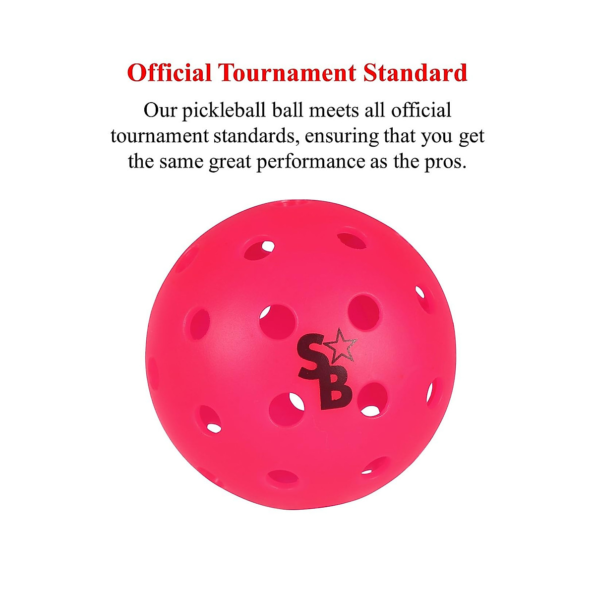 SB Pickleball Balls 6 Pack | Supra-40 Holes Outdoor Pickleballs | Built to USA Pickleball (USAPA) Standard for Professional Tournament Play | Neon Pink Hot Pink | Indoor Pickleball