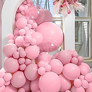 JOYYPOP Light Pink Balloons 100 Pcs Pink Party Latex Balloons 12 Inch Pink Latex Balloons for Baby Shower Birthday Gender Reveal Easter Party Decorations