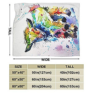 Carwayii Flannel Throw Blanket,Cute Baby Goat ColorfulSoft Sherpa Lap Blanket for Family Birthday Gift,Durable Sofa Blanket Cozy Noon Break Blanket for Office Home Bed -50''x60''