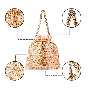 Aheli Indian Potli Bags for Women Evening Bag Clutch Ethnic Bride Purse with Drawstring
