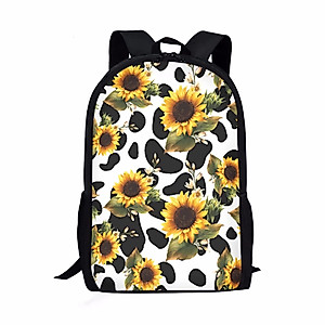 Dolyues Cartoon Yellow School Bus Backpacks School Bag Casual Travel Daypack 17 inch Lightweight Children Backpack Boys Bookbags for Teens Girls Back to School