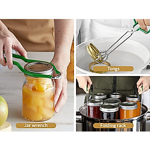 BELLA COOKS Canning Supplies Starter Kit - 7-in-1 Canning Set - Incl. Canning Funnel, Canning Rack, Canning Jar Lifter, Jar Wrench, Tongs & more