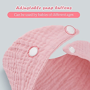 WD&CD Muslin Baby Bibs 10 Pack Baby Bandana Drool Bibs Cotton Absorbent Bandana Bibs Set for Unisex Boys Girls, Pink