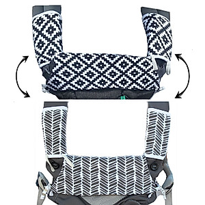 Drool & Teething Pad | Fits All Carriers | Reversible Organic Cotton 3-Piece Set - Ideal for Infant Toddler Girls & Boys [Patent Pending]