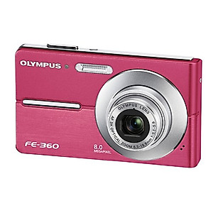 Olympus FE360 8MP Digital Camera with 3x Optical Dual Zoom (Pink)