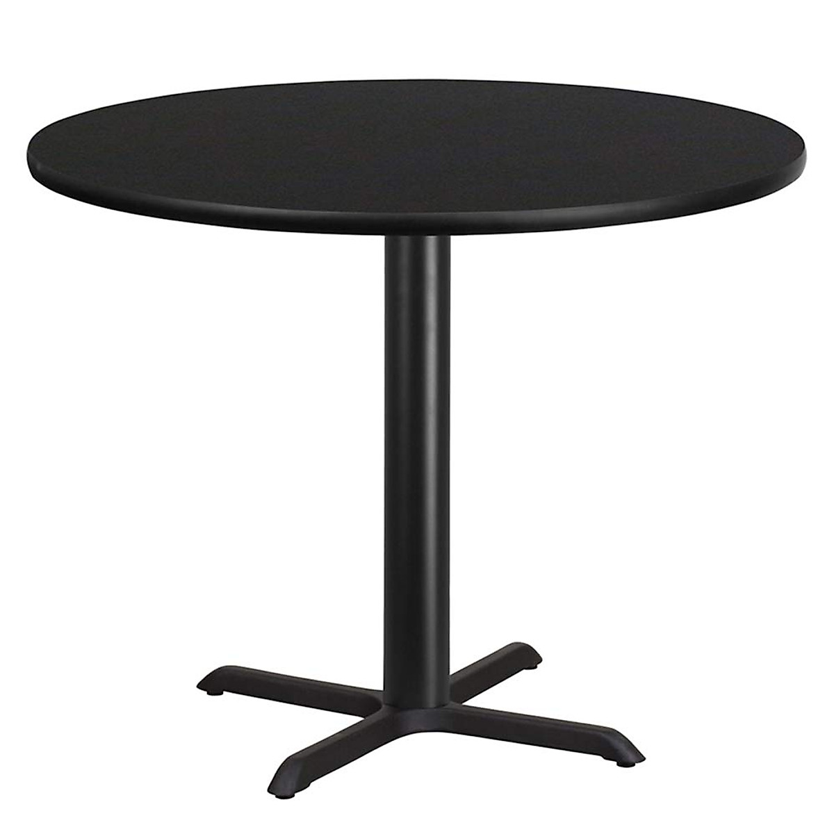 Flash Furniture 42'' Round Black Laminate Table Top with 33'' x 33'' Table Height Base