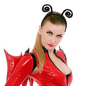 Coopay 8 Pack Butterfly Antenna Headband Black Velvet Headband for Halloween Party Costume Cosplay Dress Up Pretend Play Accessory