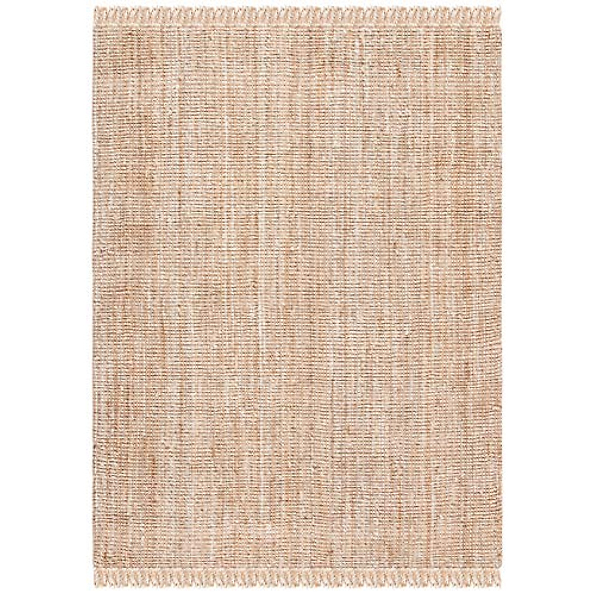SAFAVIEH Natural Fiber Collection Area Rug - 8' x 10', Natural & Beige, Handmade Woven Fringe Jute, Ideal for High Traffic Areas in Living Room, Bedroom (NF828A)