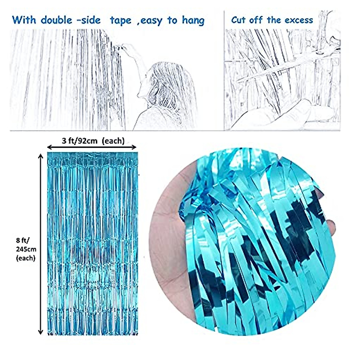 Dr Seuss Cat in The Hat Birthday Party Decorations/Dr Seuss Baby Shower/Thing One and Thing Two Birthday/Red Blue Fringe Foil Curtains Backdrop Circus Carnival Party/Nurse Graduation Deorations