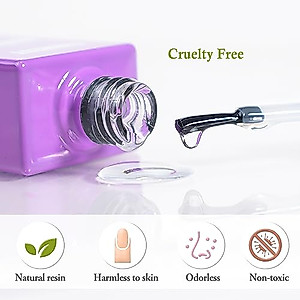 FZANEST Diamond Gel Top Coat and Clear Rubber Base Gel Polish For Nails Set,Builder Base Gel In A Bottle and No Wipe Top Coat Nail Polish Kit,Long Lasting Base Coat Ultra Shine Finish UV LED Soak Off