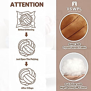 XSWPL Knot Ball Pillow Round Throw Pillows Soft Household Decorative Pillows Sofa Decor Throw Pillows (Navy Blue, 10.6Inch)