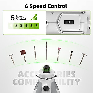 Huepar Tools Rotary Tool Kit, 200W 1.8 AMP with Flex Shaft 239pcs Accessories include MultiPro Keyless Chuck, 6 Variable Speed 10000-40000RPM Electric Drill Set for Crafting Projects and DIY Creations