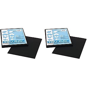 Pacon Tru-Ray Heavyweight Construction Paper, Black, 9" x 12", 50 Sheets, Sulphite Construction Paper (Pack of 2)
