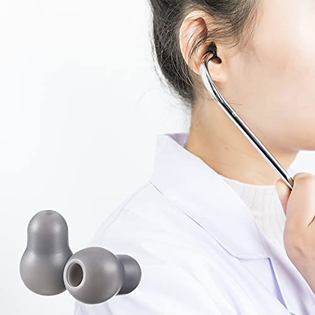 Silicone Ear Tips Earbud Replacement for Littmann Stethoscopes - Comfortable Fit Littman Ear Tips Replacement，Stethoscope Ear Pieces,Cardiology IV Parts & Littmann Earplugs Stethoscope Parts (grey)