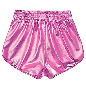 Juniors Pink Metallic Shorts Shiny Sparkly Dance Hot Pants for Teen Girls 12 13