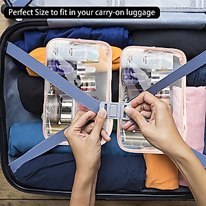 Tbestmax 10 Pcs Clear Cosmetic Bags Small Makeup Bags Portable Waterproof Travel Toiletry Bags Organizer Peach Pink, 7.5"x 4.8"x 2.3"