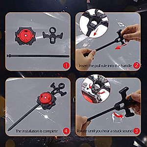 PWTAO Bey Battling Top Burst Launcher Grip Toy Blade Set Game Storage Box 12 Top Burst Gyros 2 Launchers Great Birthday Gift for Boys Children Kids