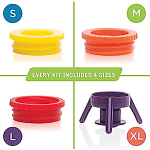 Flip-It! Universal Bottle Emptying Kit - Flip Bottle Upside Down To Get Every Drop Out of Lotions, Shampoos, Conditioners and Kitchen Condiments (2 FULL KITS, Bright Color Edition)