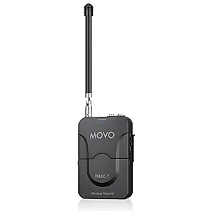 Movo WMX-7 RX Wireless Receiver for WMX-7 VHF Wireless Microphone System (Receiver Only)- Wireless Receiver for Handheld Microphones, Lavalier Mic Transmitters- Bodypack Receiver for Events, Recording