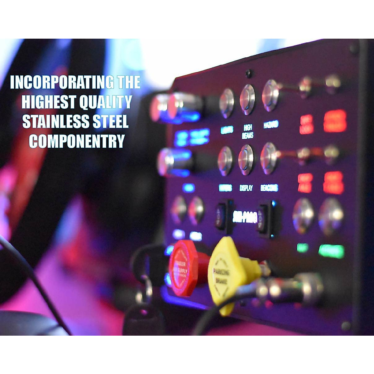 SIM-PANEL Classic ATS/ETS2 Button Box for American Truck Simulator (ATS/ETS2 Button Box w/Communications and VESA Compatibility)