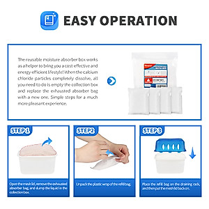 Vacplus Moisture Absorber Box Refill bags 4 Packs, Individually Wrapped Dehumidifiers for Closets & Efficient Refill Humidity Absorbers for Rooms with Easy Operation