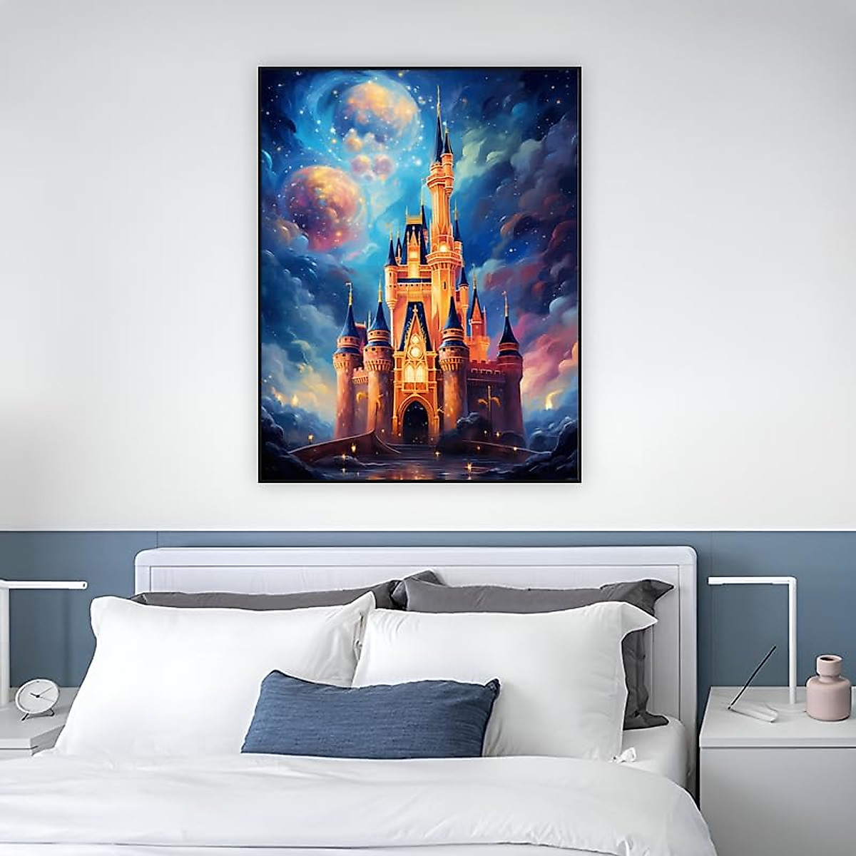 KS Diamond Painting Kits for Adults,5D DIY Full Drill Starry Sky Nightscape Castle Diamond Art Painting Kits DIY Adult Crafts 12x16inch