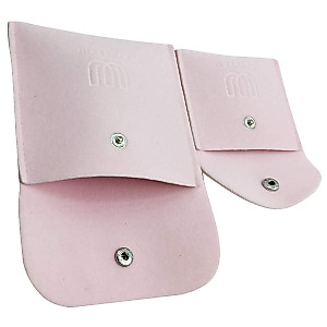 wanerxin Pack of 2 PCS Velvet Jewelry Pouch with Snap Button for Necklaces Bracelet Rings Watch (Pink)