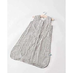 Little Unicorn – Grey Stripe Cotton Muslin Sleep Bag | 100% Cotton | Super Soft and Lightweight | Baby | Size Medium: 6-12 Months | Machine Washable | 1.1 TOG