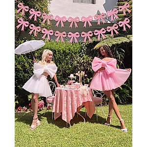 Pink Bow Garland Banner for Coquette Bachelorette Party Coquette Birthday Party Bow Party Decorations
