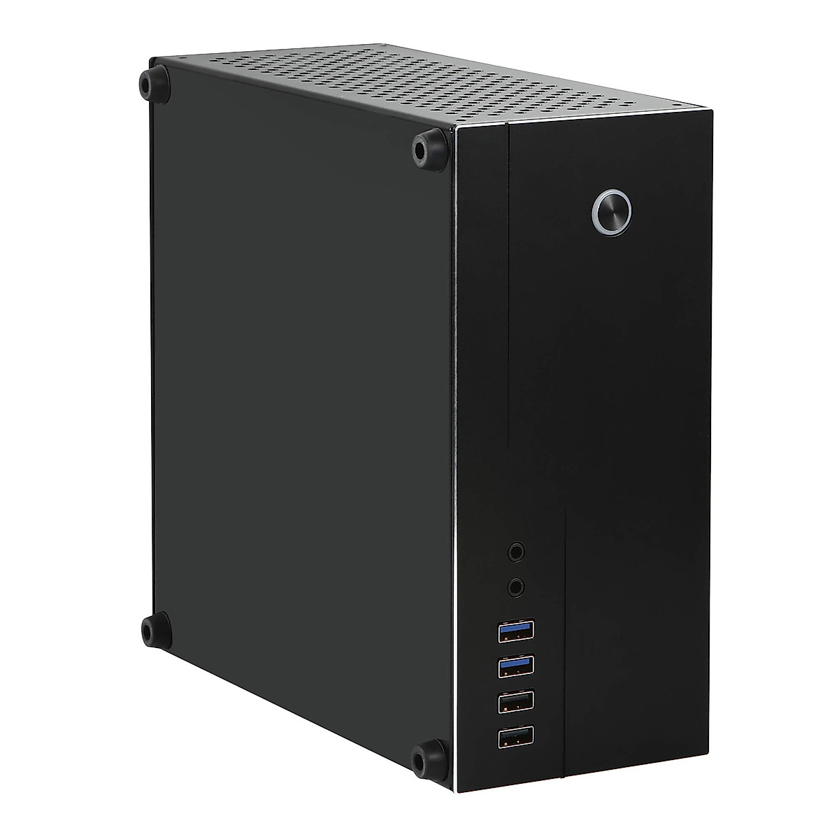 Goodisory SR01 Aluminium Mini-ITX HTPC Soft Router Computer Case Support 6 COM Port (Black)